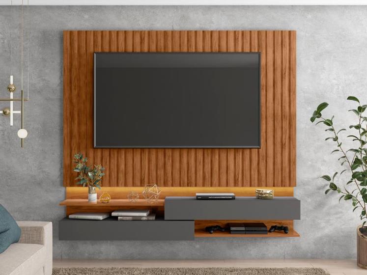 Painel para TV até 75 Polegadas Ripado DJ Móveis Felix Freijó Cinza - Painel para TV - Magazine ...