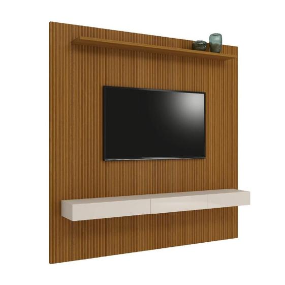 Painel Para Tv Até 75 Polegadas Ripado Impressão 3D Egeo Com Nicho 2 ...