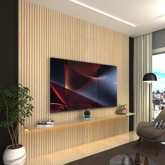 Painel para TV até 85 Polegadas Impressão Ripada com LED Requinte 220cm ...