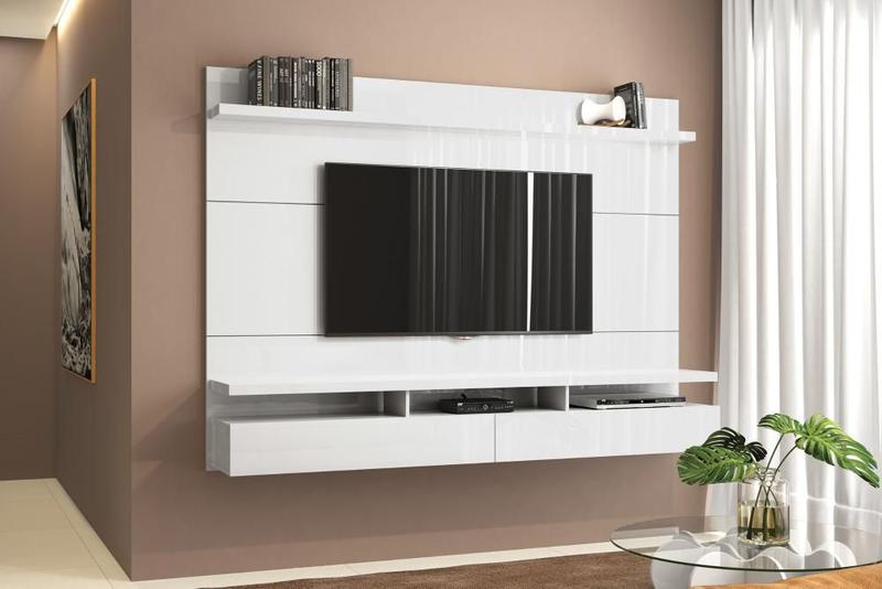 Painel para TV City 219 cm Branco Brilho Província - Painel para TV ...