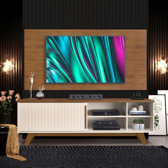 Painel Para Tv Com Rack 50 Polegadas Freijó Off White Klimber Shop Jm - DJ MOVEIS - Rack com ...