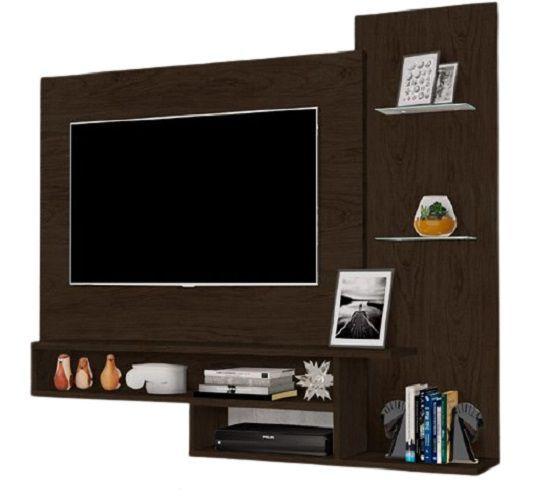 Painel Para Tv de até 50" Nichos e Prateleiras Bruxelas Noce - LACROUX ...