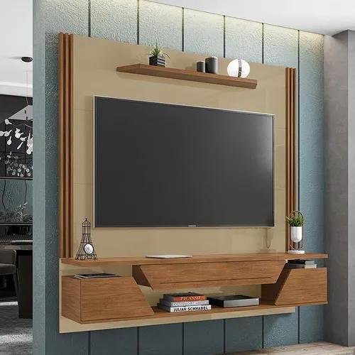 Painel para tv de até 60 polegadas valley 1,80 champagne/cedro ...