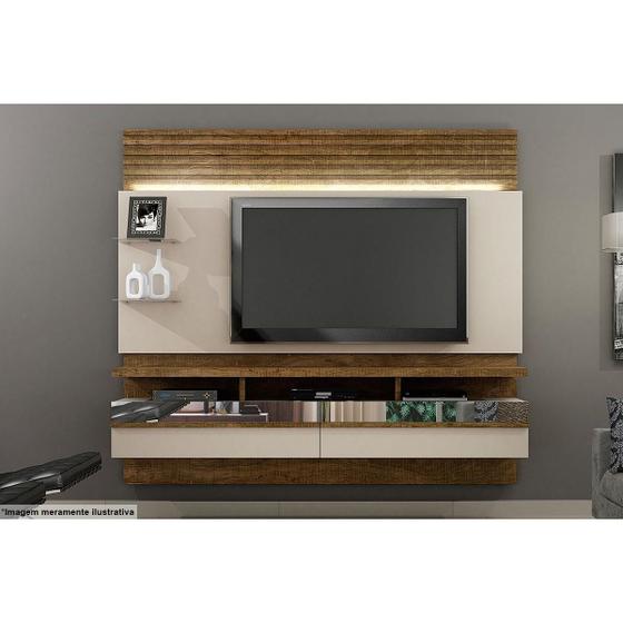 Painel para TV Nápoles até 65 Polegadas Off White/Ipe - Valdemóveis ...