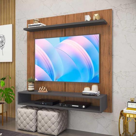 Painel Para TV Quarto Até 50 Polegadas Freijó Cinza Urbano Timothy Shop JM - Painel para TV ...