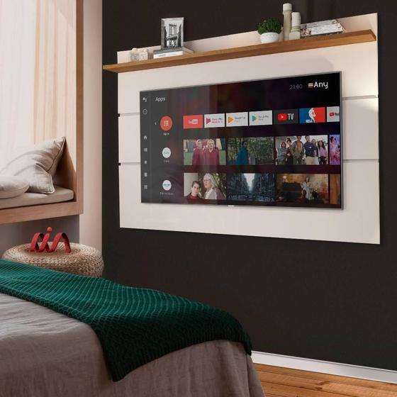 Painel Para TV Quarto Até 65 Polegadas 180 cm Off White Freijó Albuquerque Shop JM - Germai ...
