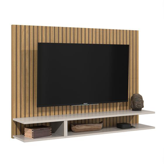 Painel Para TV Quarto Sala Com Prateleira 50 Polegadas Nichos MILAO ...