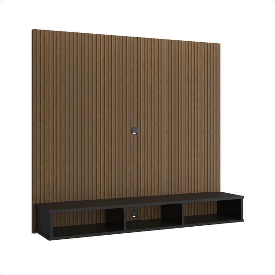 Painel para Tv Smart 50 Polegadas Slim com Nichos e Prateleira Preto ...