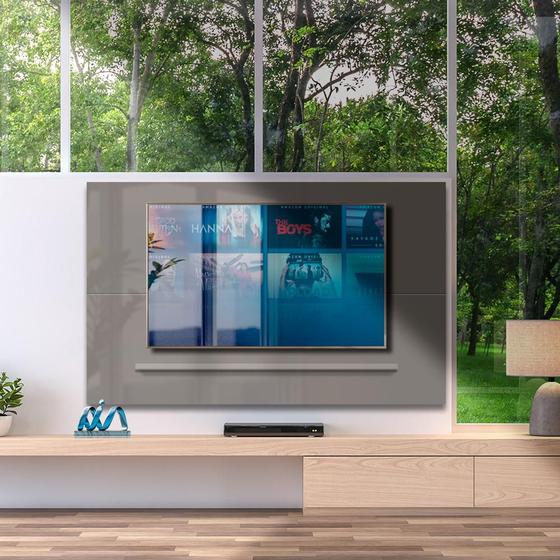Painel Pequeno Para TV Até 60 Polegadas Cinza Perola Edu Shop JM - Painel para TV - Magazine Luiza