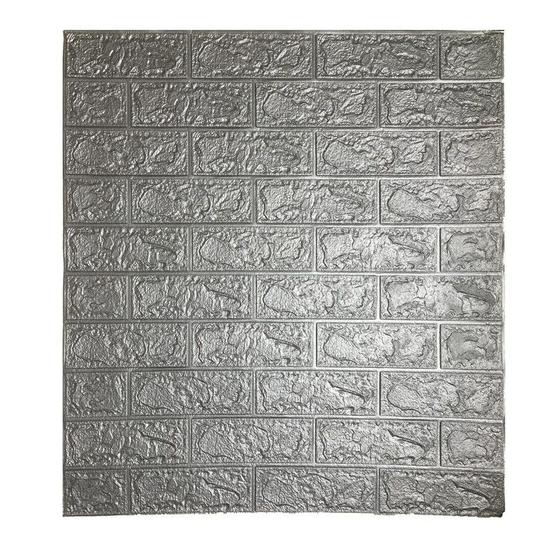 Painel Placa 3D Tijolo Prata Espuma Adesiva 77 X 70 Parede - Fact ...