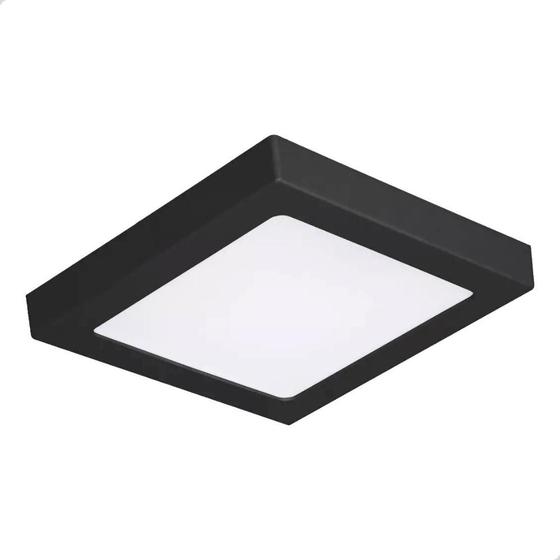 Painel Plafon LED 25w Quadrado Luminária Sobrepor Preto - INLUSS ...