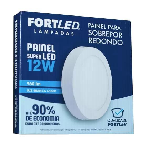 Painel Planfon de Sobrepor Redondo 12w/18w/24w/30w 6500K - Fortled ...
