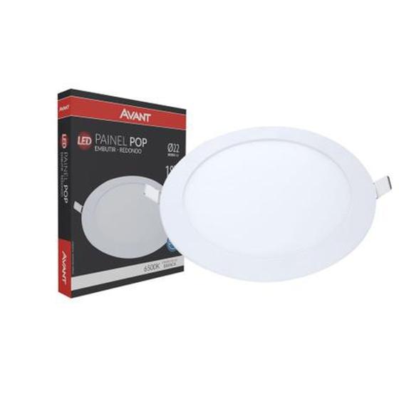 Painel Pop Led Plafon Redondo Embutir 18W Bivolt Branco 6500k - Avant ...