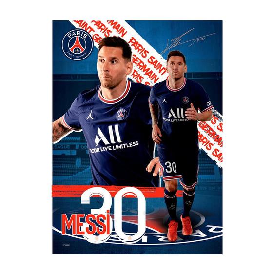 Painel Poster Messi PSG Paris Saint Germain - 01 unid - piffer - Painel ...