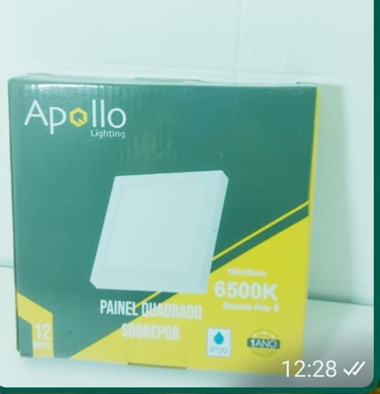 Painel quadrado Sobrepor cor branco frio apollo - Apollo Lighting - Painel de LED - Magazine Luiza