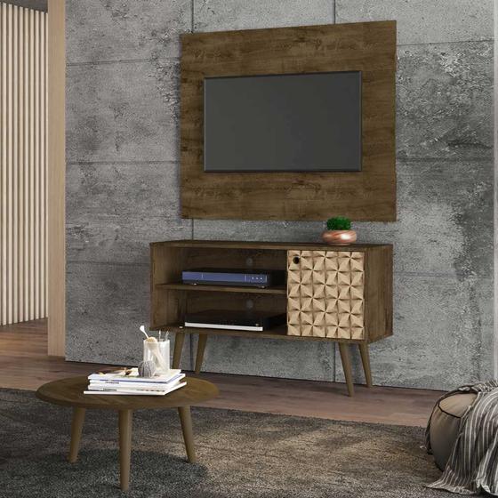 painel rack tv 42 polegadas + mesa de centro para sala 2 nichos 108 cm profundidade 36 cm cor ...