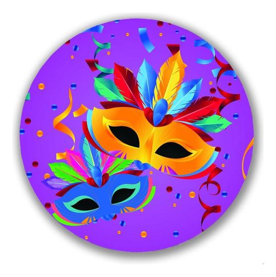 Painel Redondo Carnaval Decorativo Com Elastico 50cm X 50cm - NoBrand ...