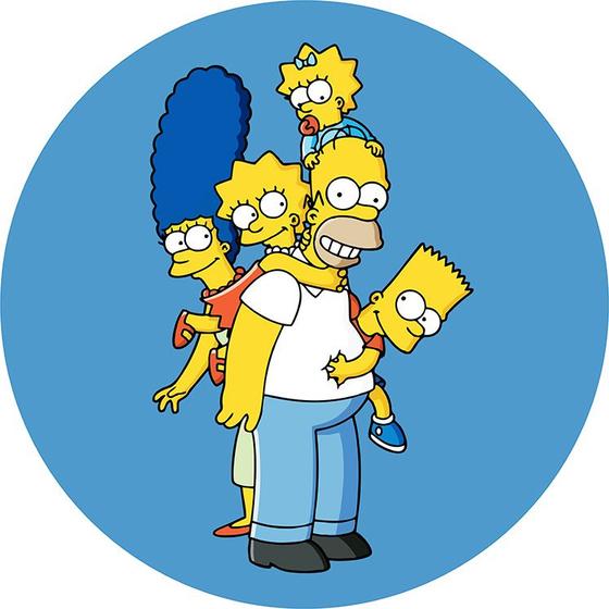 Painel Redondo Simpsons Em Tecido 1.5mx1.5 melástico Veste fácil Festa ...