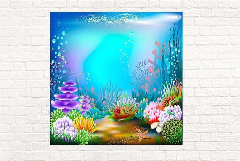 Painel Retangular 3D Sublimado Fundo Do Mar 2,0X1,5 Frt-2819 - Felicitá ...