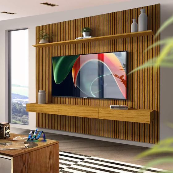 Painel Ripado Com Nicho Impressão 3D TV Até 85 Polegadas Naturale Renda ...