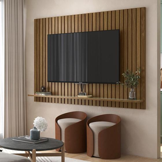 Painel Ripado Dallas Para Tv Até 70 Polegadas Imbuia/Off White ...