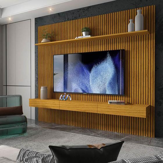 Painel Ripado Impressão 3D Com Nicho TV Até 85 Polegadas Naturale ...