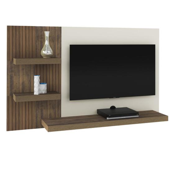 Painel Ripado para TV 50 polegadas Televisão Sala Chess Pinho com Off ...