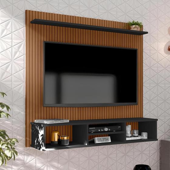 Painel Ripado para TV até 50 Polegadas com Nicho e Prateleira Ideal ...