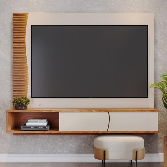 Painel Ripado para TV até 65 Polegadas com LED 2 Porta Egeu Colibri - Rack com Painel - Magazine ...
