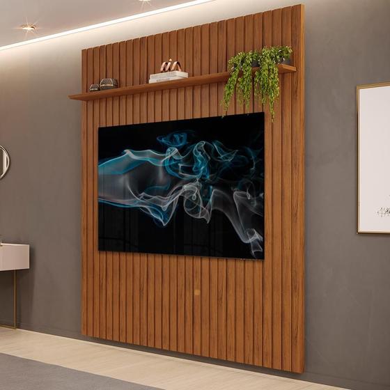 Painel Ripado Para TV Até 65 Polegadas Freijó Pratic DJ Móveis - DJ MOVEIS - Painel para TV ...