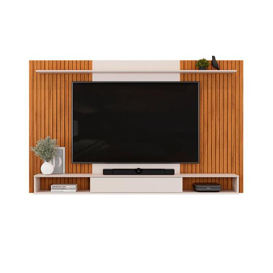 Painel Ripado para TV até 70 Polegadas Leo Freijó/Off White - DJ Móveis ...