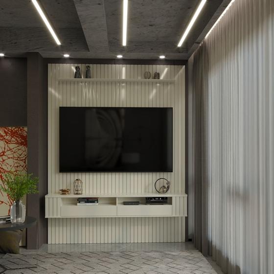Painel Ripado para TV Até 75 Polegadas Intense com Nicho 180cm - ViaNossa - Painel para TV ...