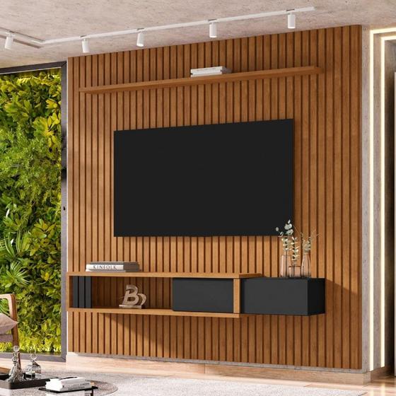 Painel Ripado Para TV Até 85 Polegadas 1 Gaveta Cancun Bechara - Painel ...