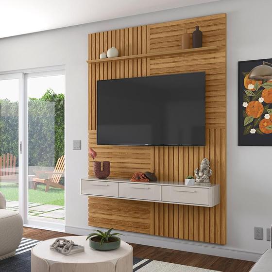 Painel Ripado Tv Até 70 Polegadas Com 3 Portas 1,77m Sierra Lukaliam ...