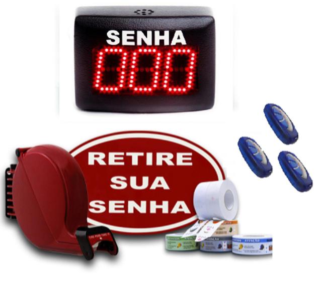 Painel Senha 3 Digitos Pequeno com Dispensador de Senhas Manual Bico de ...