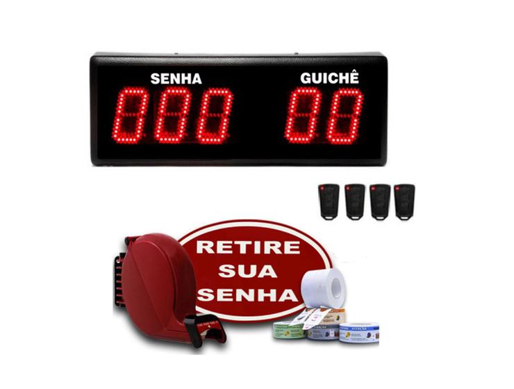 Painel Senha e guichê 12 cm com Dispensador de senhas manuais Bico de ...