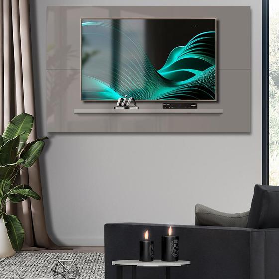 Painel Simples TV Até 60 Polegadas Cinza Perola Eloá Shop JM - Painel ...