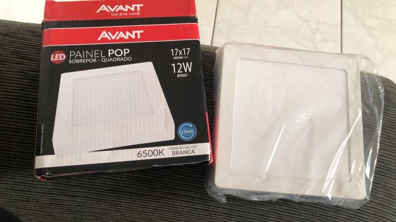 Painel Sobrepor 12W Plafon Led Quadrado 17x17 Branco Frio 6500k Gesso ...