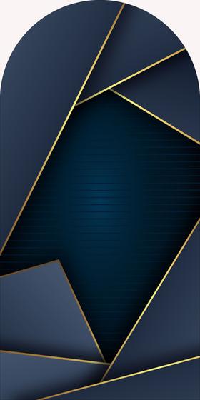 Painel Sublimado Vertical Romano Formas Azul Escuro Detalhes Dourados ...