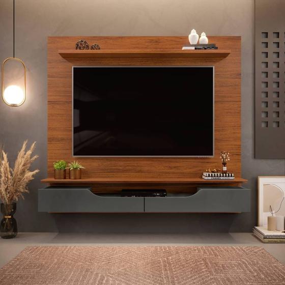 Painel Suspenso Brisa 160cm TV 60" Freijó Cinza Urbano Tana Decor - DJ ...