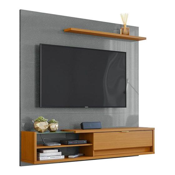 Painel Suspenso Dali para TV até 55” Cinza Perolizado/Tauari - Lukaliam Móveis - Painel para TV ...