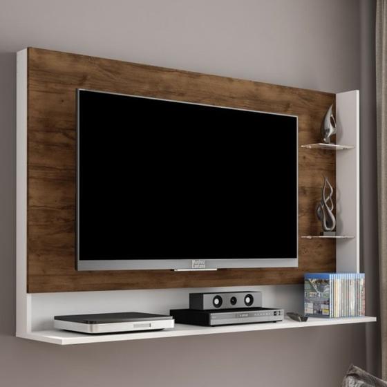Painel Suspenso para Tv ate 42 polegadas Link Jatoba/Branco Fosco - CAEMMUN - Painel para TV ...