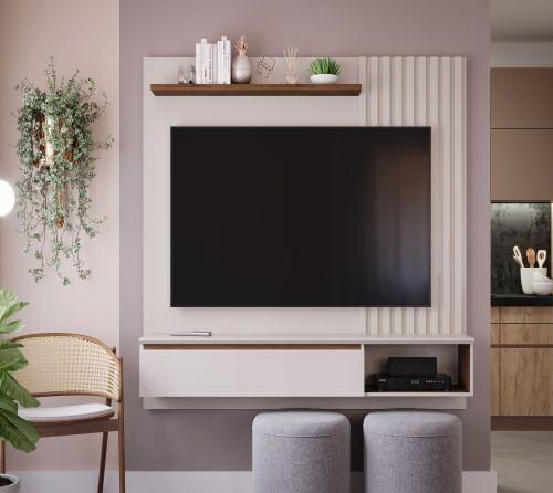 Painel Suspenso Para Tvs Até 60 Polegadas 1 Portas Basculante 1 Prateleira 1,62cm - Saara ...