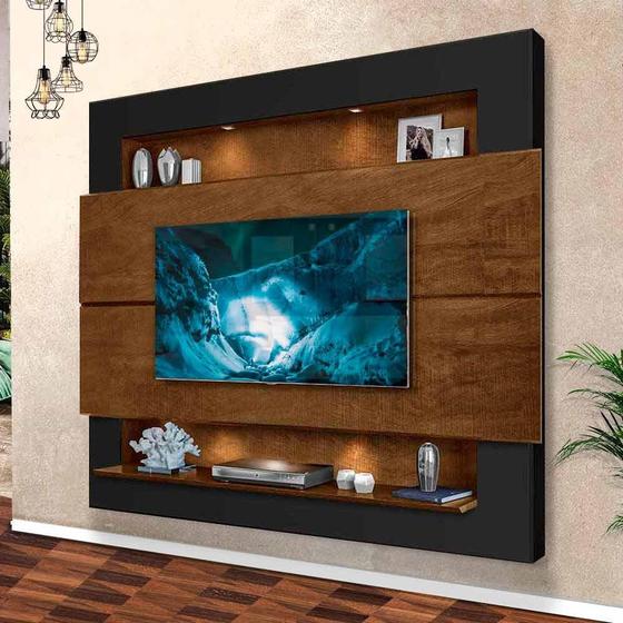 Painel Suspenso Tv 75 Polegadas Preto Malbec Milão Luapa - Luapa Móveis ...