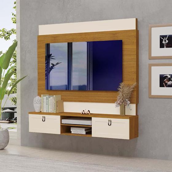 Painel Suspenso Tv Até 75 Polegadas Com Porta Basculante Freijó Off ...