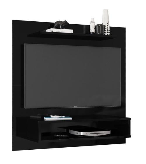 Painel TV 32 Polegadas Fit Nicho e Prateleira MDF - beemóveis - Preto - Painel para TV ...