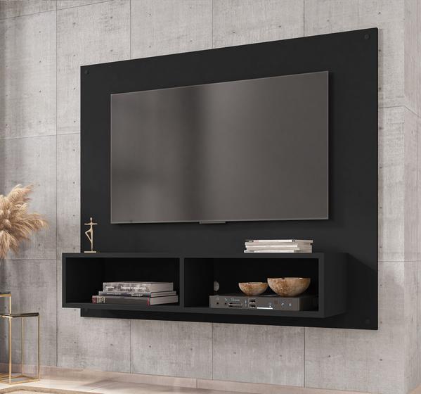 Painel Tv 43 Polegadas Home Suspenso Sala Quarto Preto Fosco - EMES ...