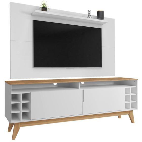Painel Tv 50 Pol 088162 E Rack Adega 011078 Branco Noce DCASA - CASA D ...
