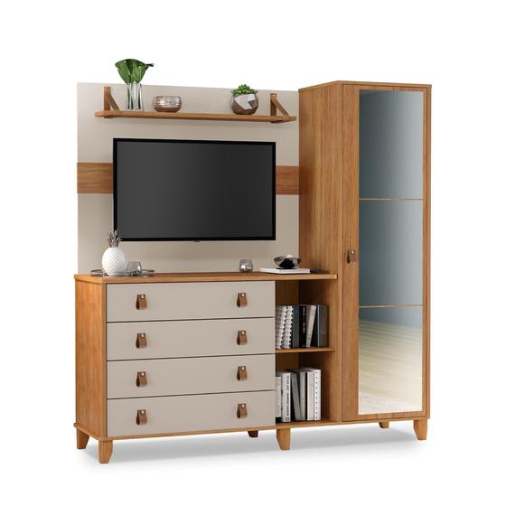 Painel Tv 50 Polegadas + Multiuso com Espelho e Comoda Maldivas - MC ...