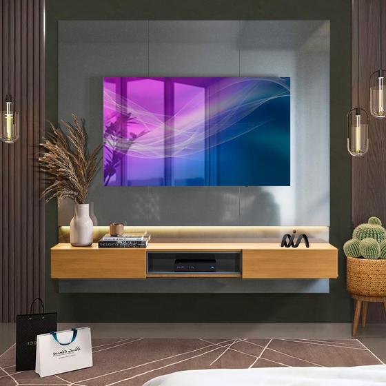 Painel TV Quarto Até 70 Polegadas Cinza Perolizado Marrom Pantera Shop JM - Painel para TV ...
